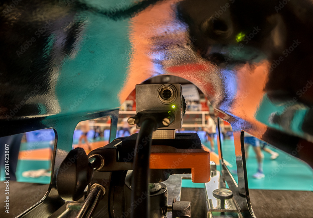 camera on volleyball to avoid judicial errors foto de Stock | Adobe Stock