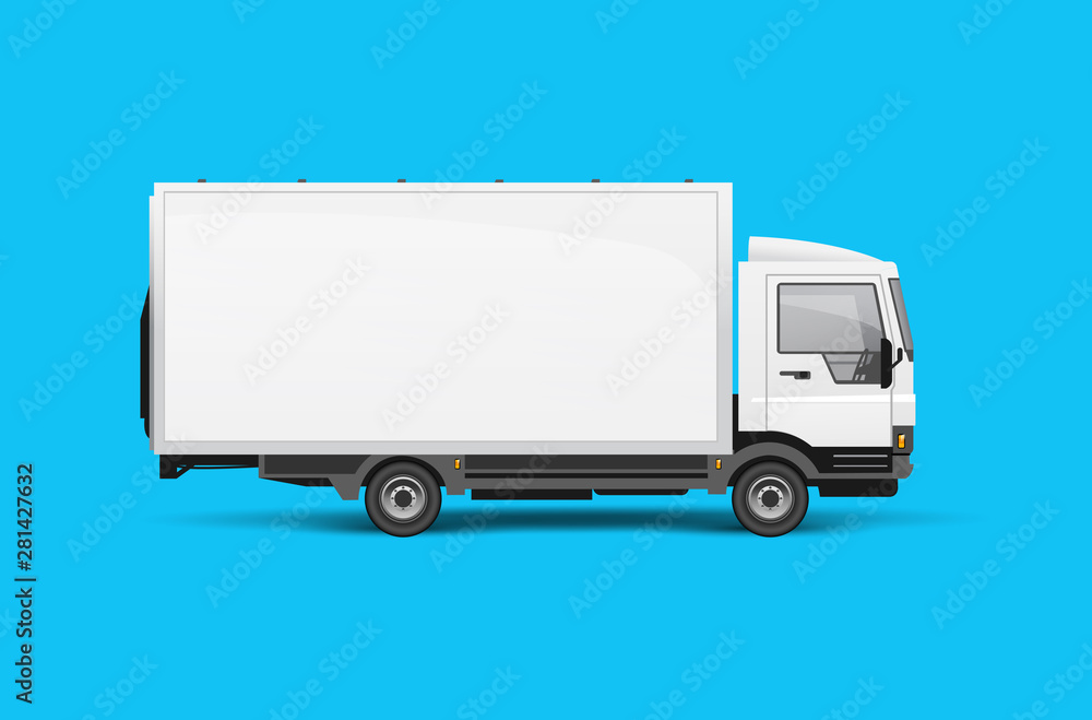 Small Truck Lorry Side View Mockup Stock Vector | Adobe Stock