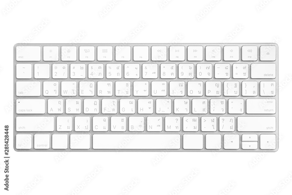Top View Wireless Keyboard New Model With Aluminium Isolated On White ...