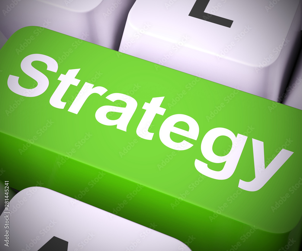 Business strategy concept icon means an overall plan of operation - 3d ...
