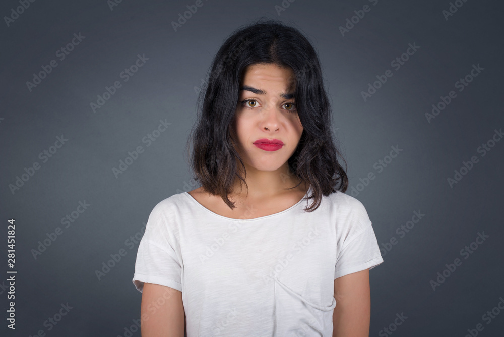 Beautiful face of sad woman crying desperate and depressed with tears ...