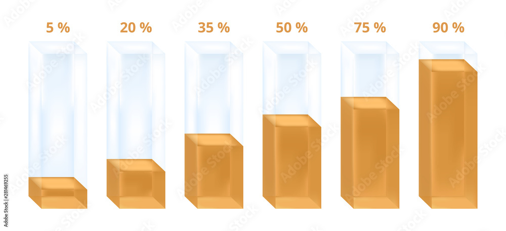 Gold vector business or statistical infographic illustration of ...