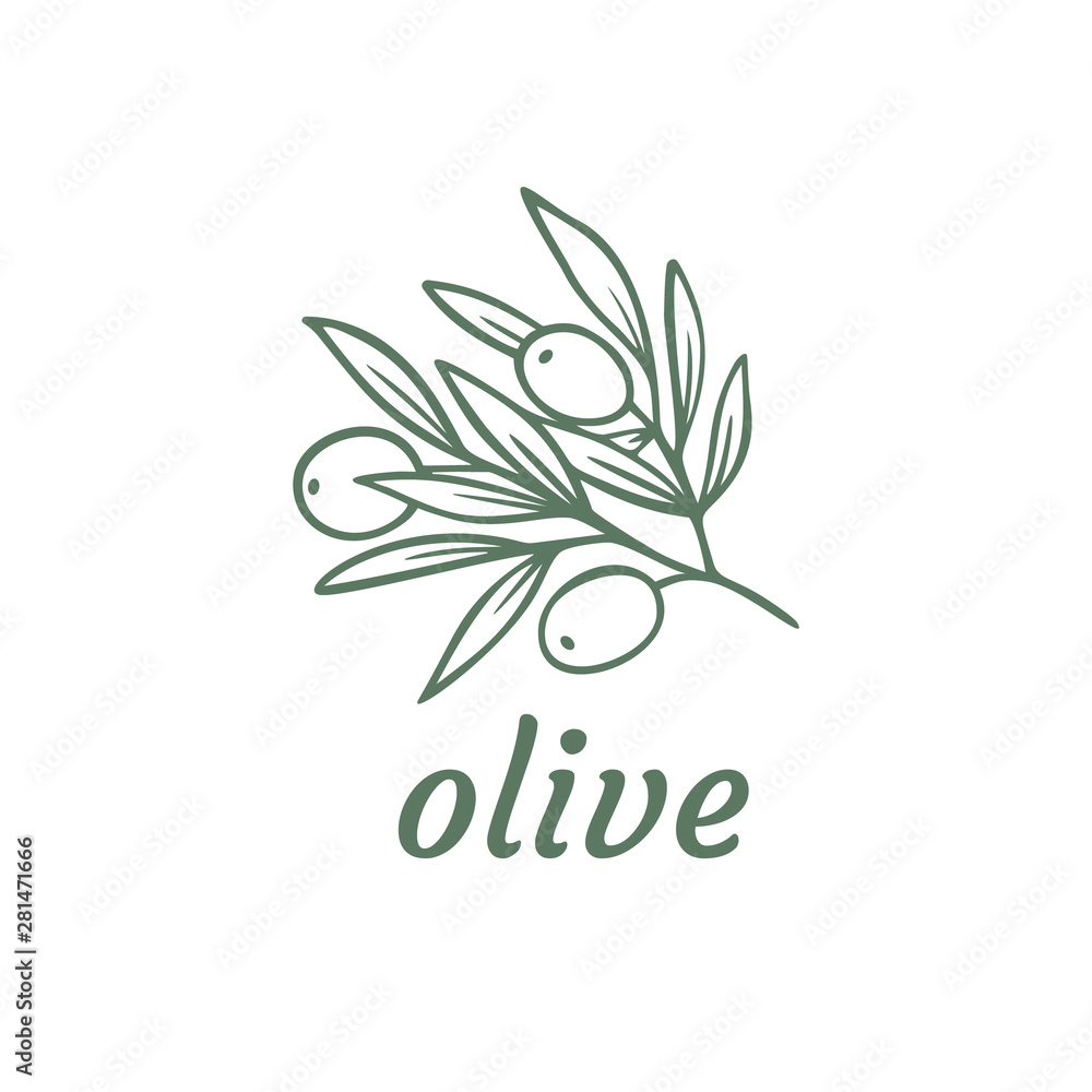 ector logo design template in trendy linear style - eat healthy ...