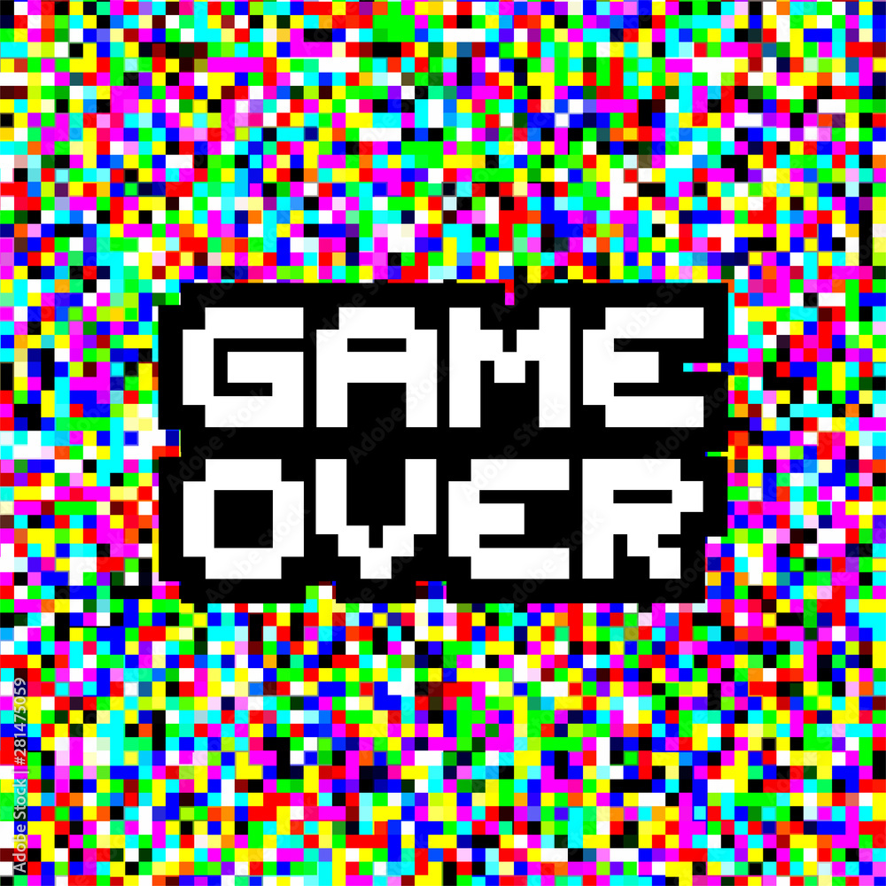 game over pixel symbol Stock Vector | Adobe Stock