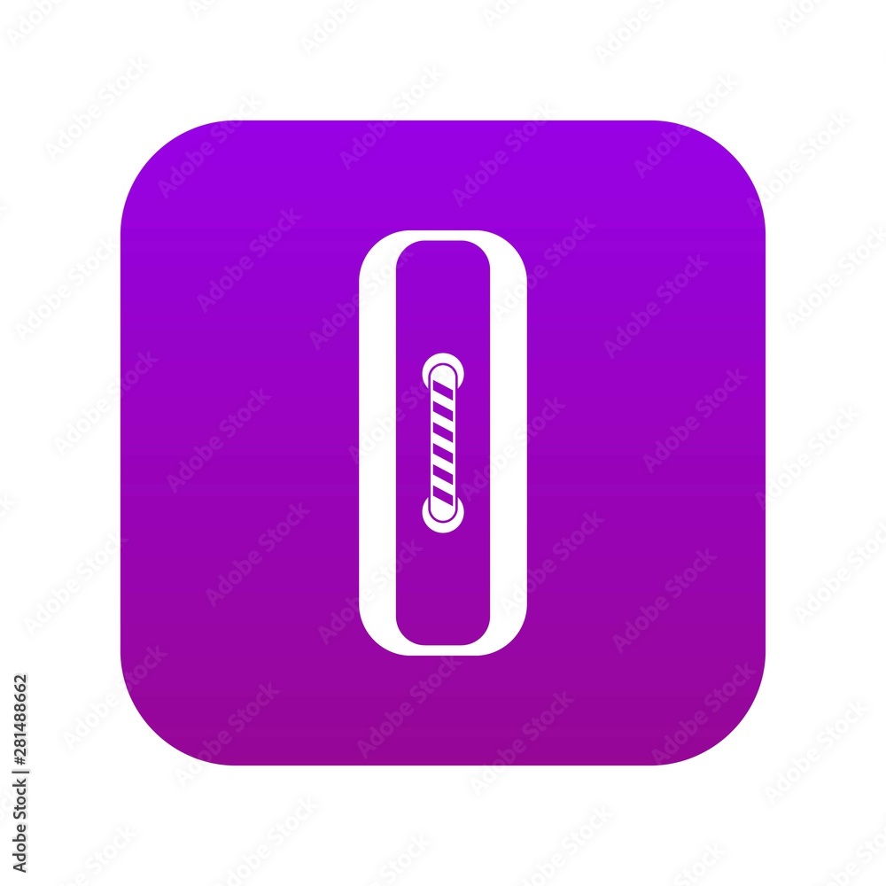 Sewn rectangular button icon digital purple for any design isolated on ...