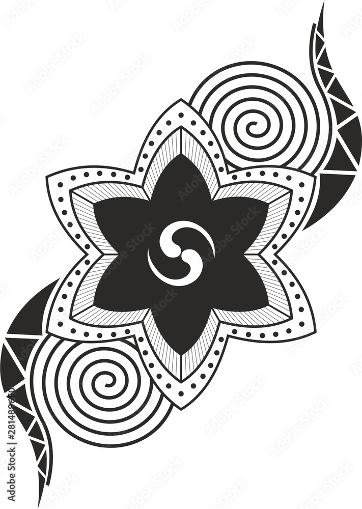 spiral maori tattoo print sacred Stock Illustration | Adobe Stock