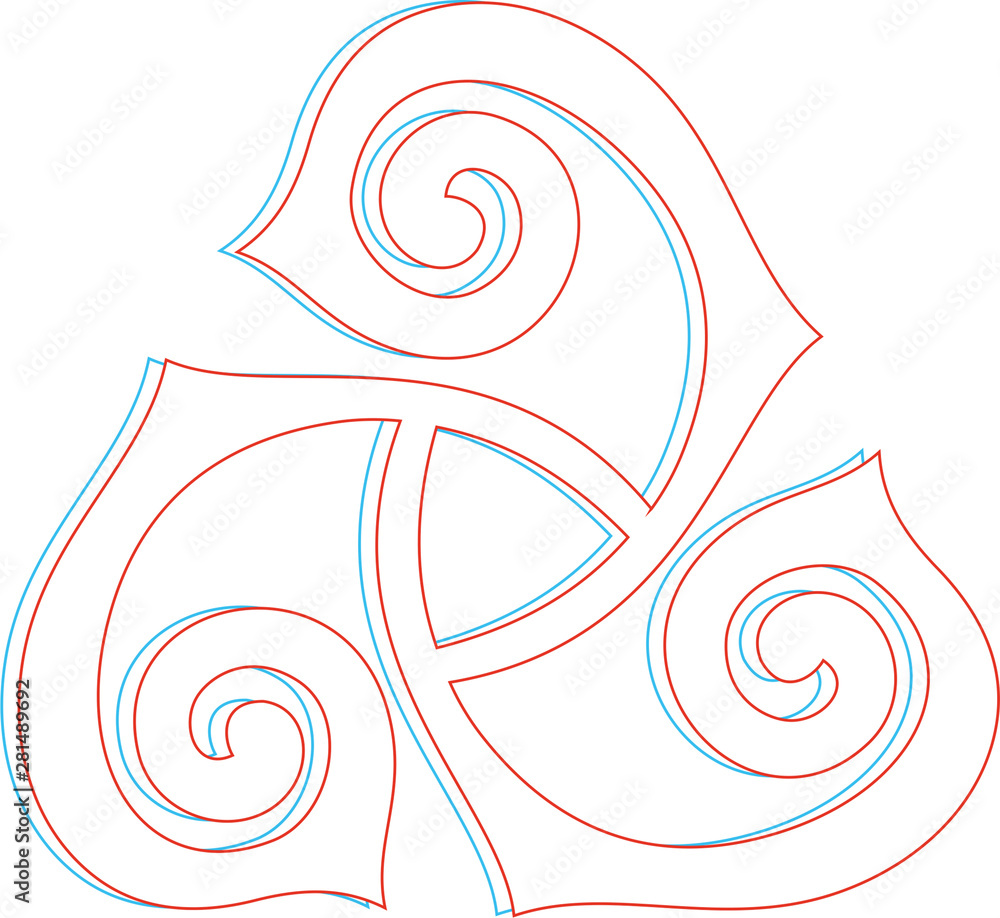 triskelion line sketch print simbol Stock Illustration | Adobe Stock