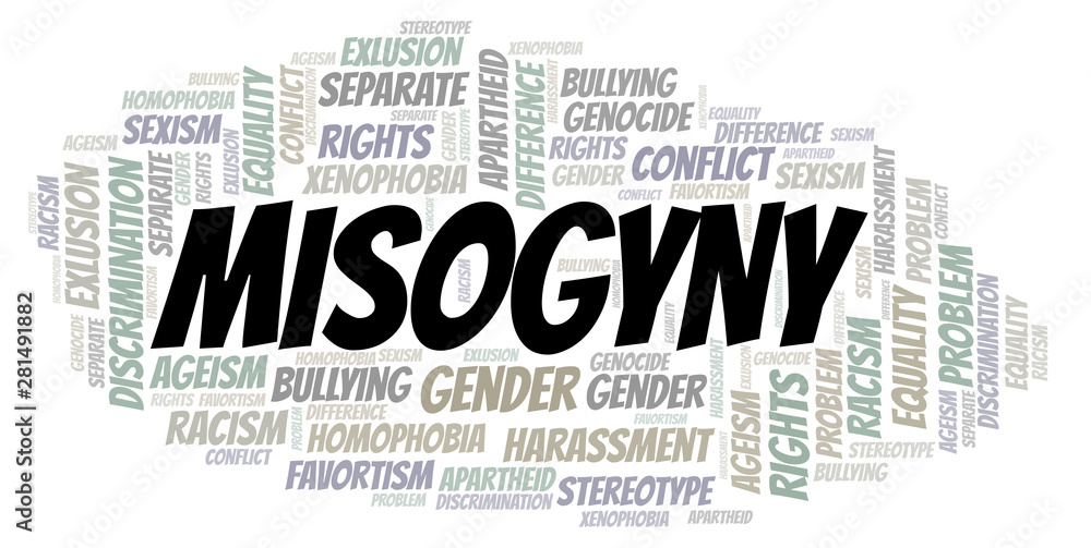 Misogyny - type of discrimination - word cloud. Stock Illustration | Adobe Stock