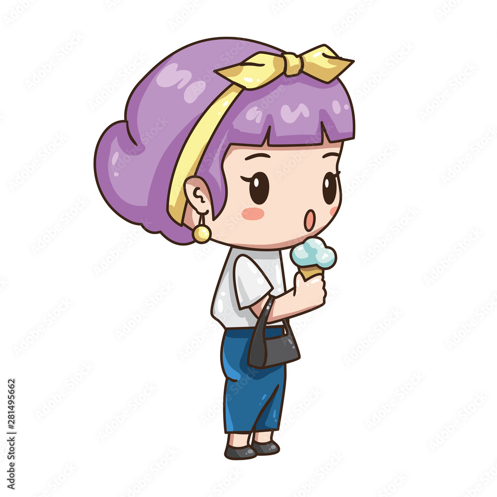 Chibi Eating Ice Cream