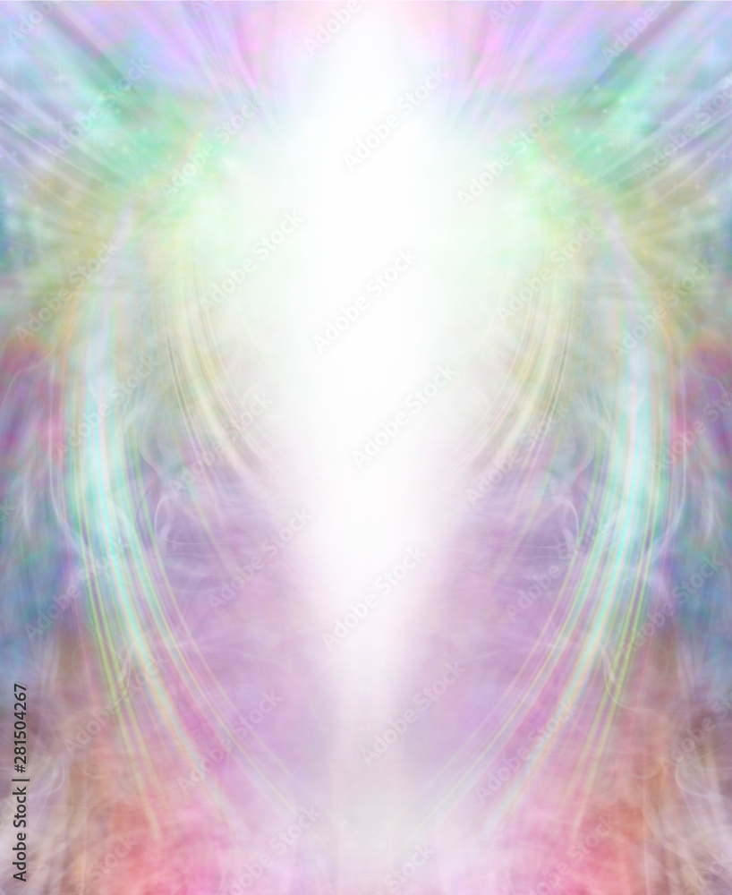 Angelic Light Being Background - central bright white light shaft with ...