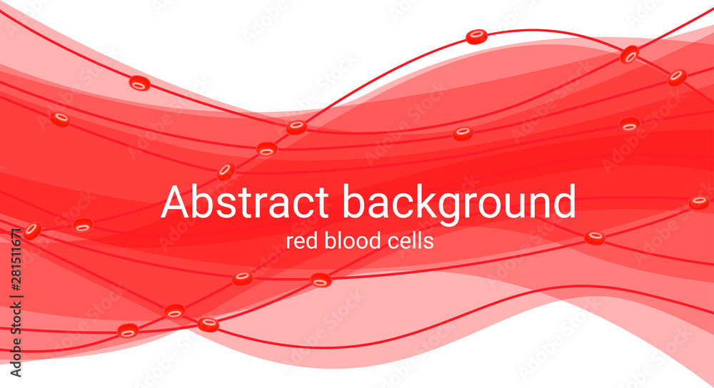 Abstract background with red blood cells. Medical illustration blood ...