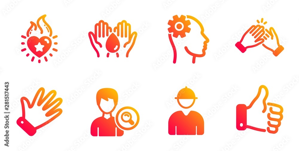Engineer, Engineering and Search people line icons set. Safe water ...