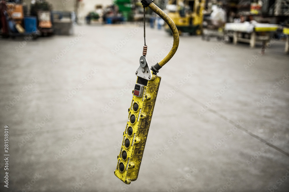 Overhead lift control unit in factory Stock Photo | Adobe Stock