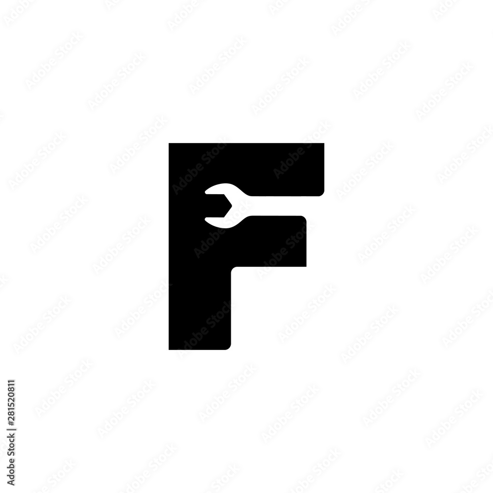 Letter F, Repair Logo Design Vector Template Isolated On White ...