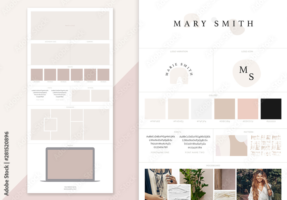 Design Branding Board Layout Stock Template | Adobe Stock