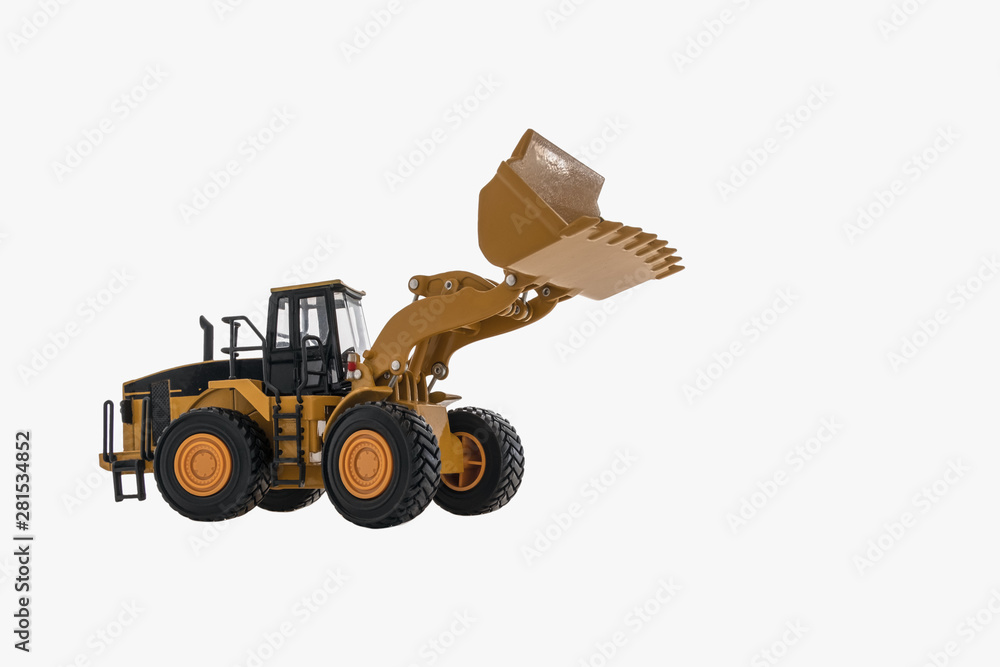 Wheel loader model isolated on white background Stock Photo | Adobe Stock