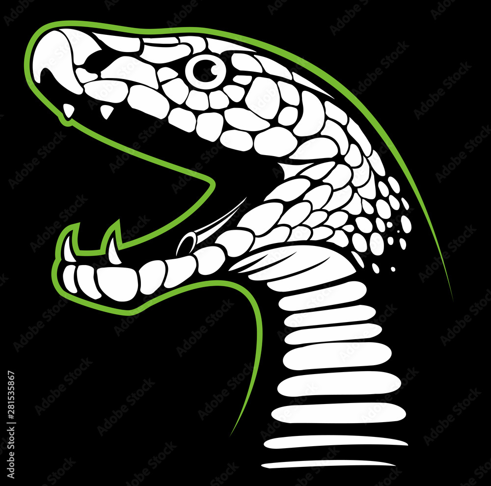 Vetor de Snake head vector image, black mamba head vector logo design ...