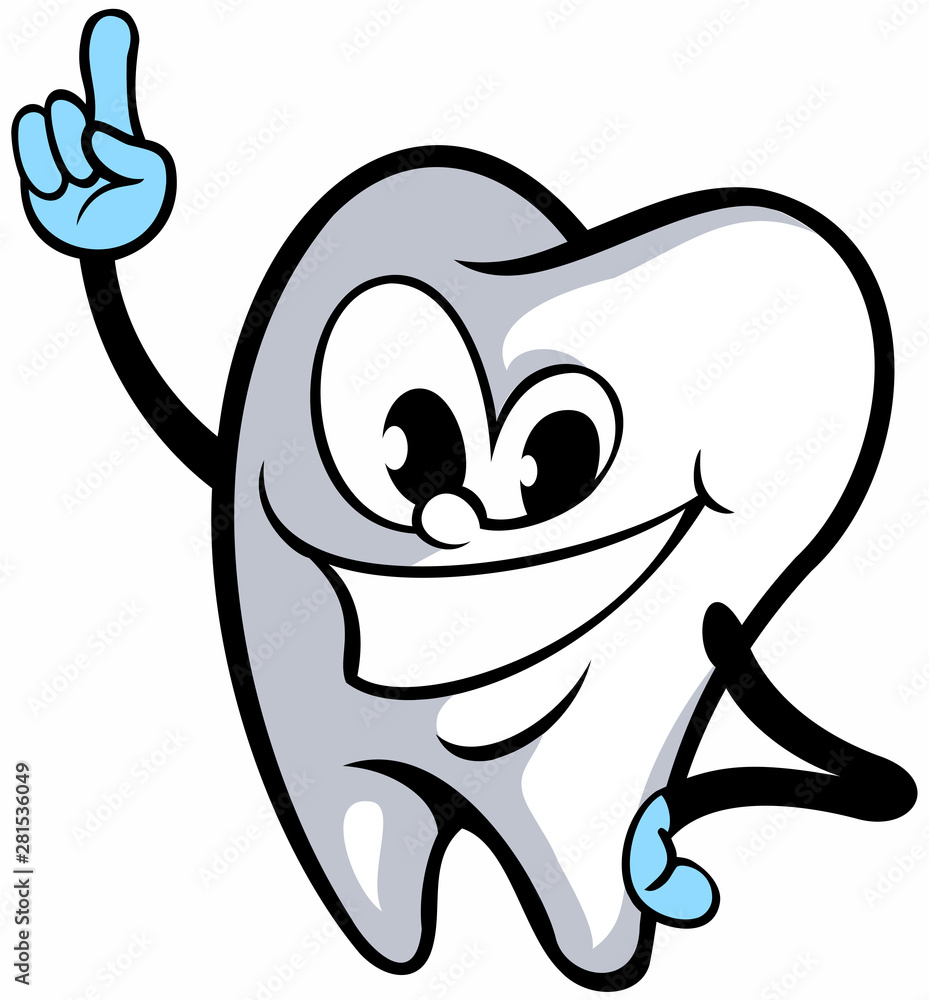 Cartoon style tooth character, medical logo design element. Stock ...