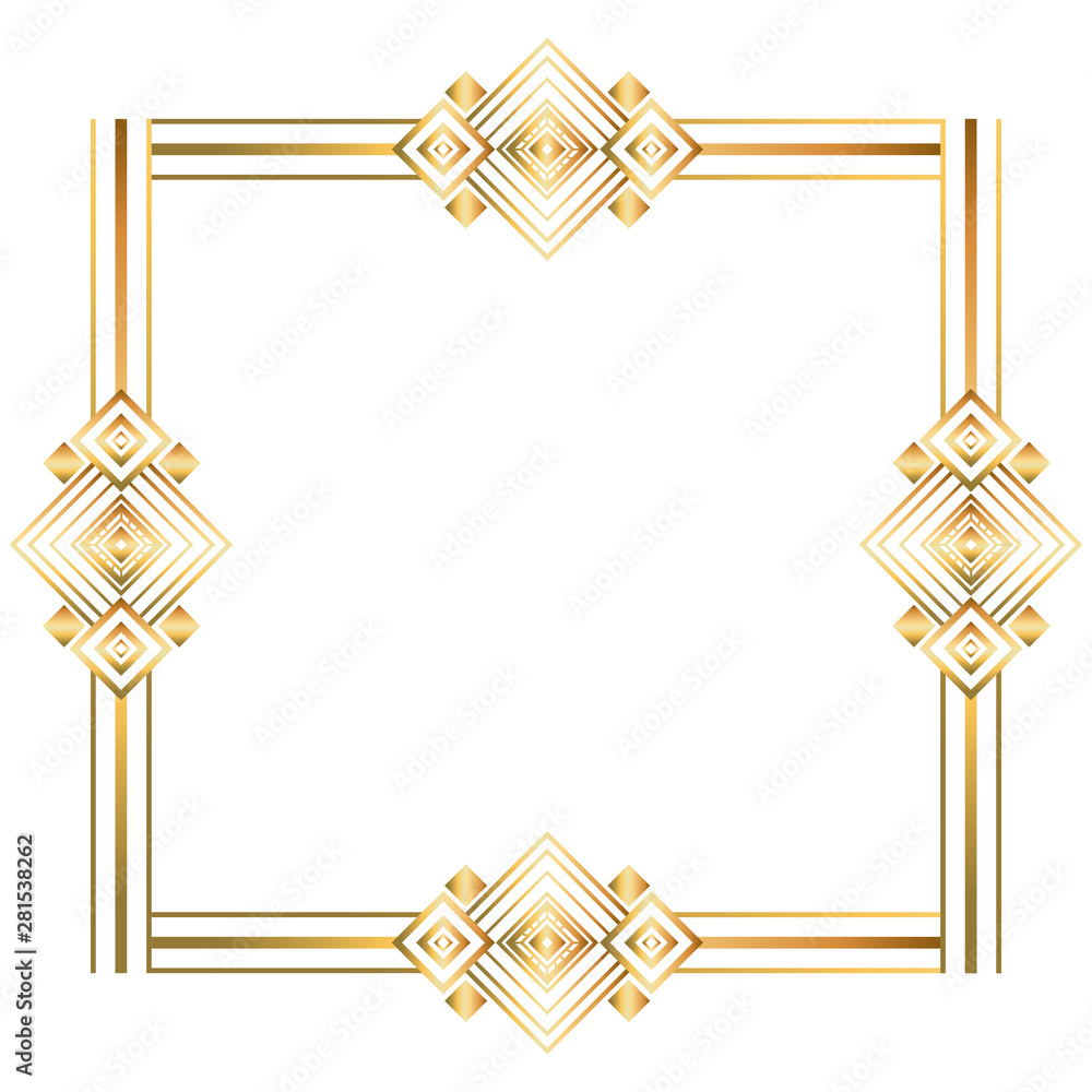 Isolated art deco frame design Stock Vector | Adobe Stock