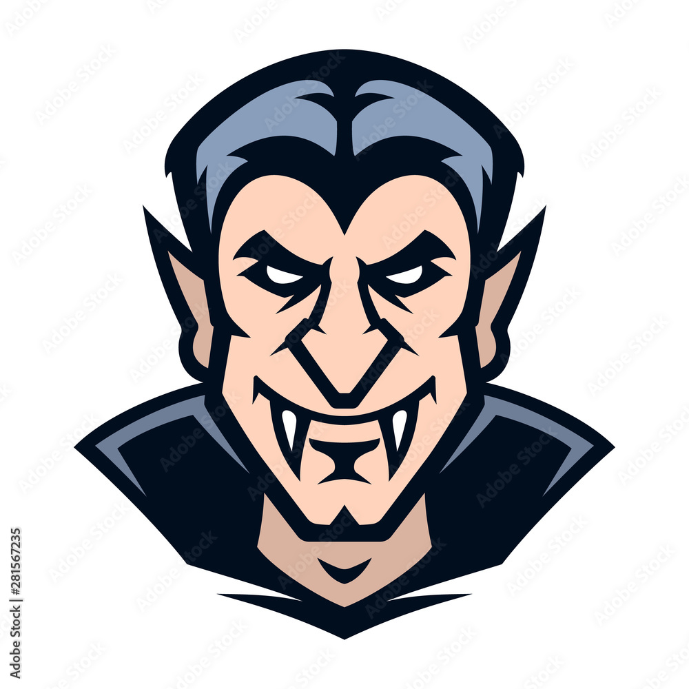 Professional logo vampire, Halloween art in a flat style. Vector ...