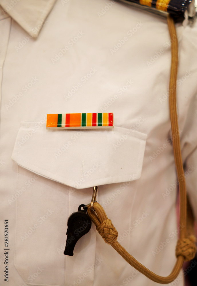 Closeup of Indian Traffic police officer uniform Stock Photo | Adobe Stock