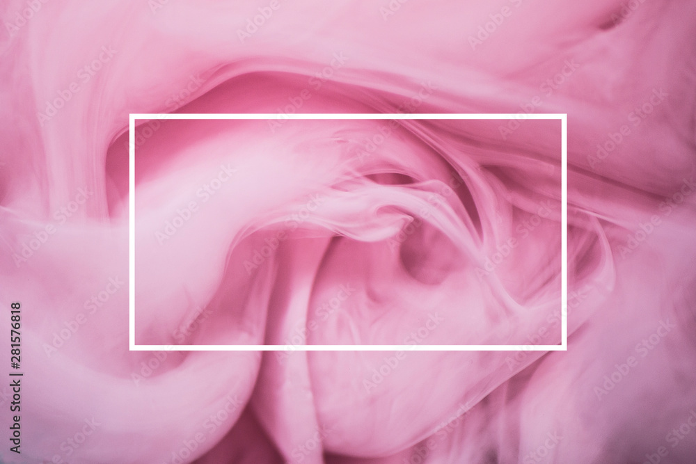 abstract pink smoke creative layout background, white frame border ...