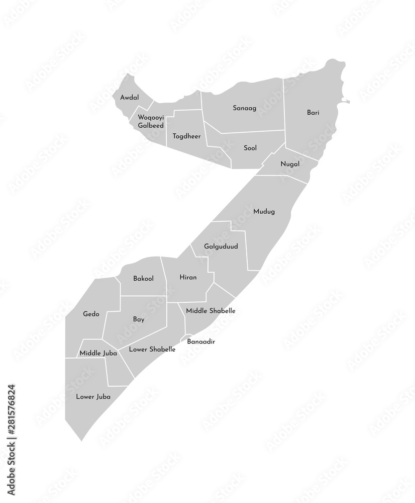 Vector isolated illustration of simplified administrative map of ...