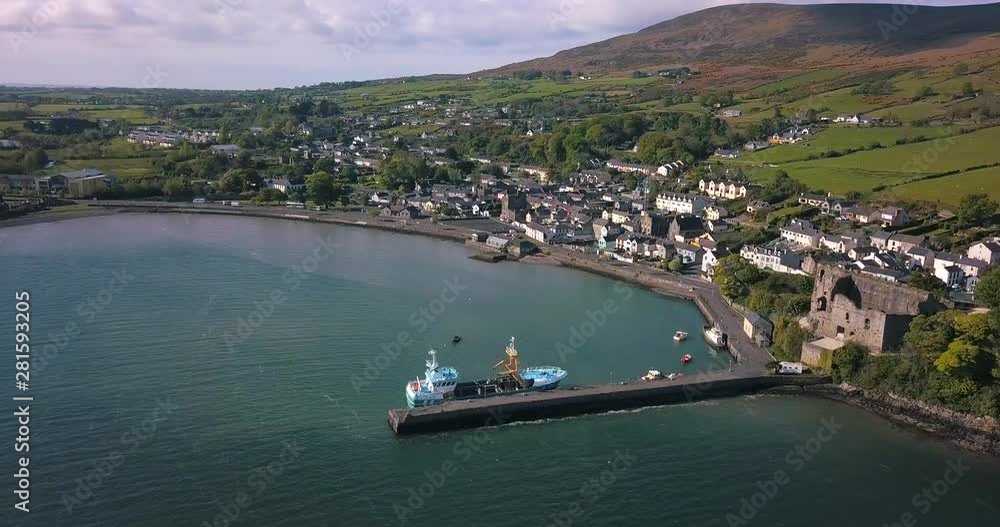 Aerial view of Carlingford Lough it forms part of the border between ...