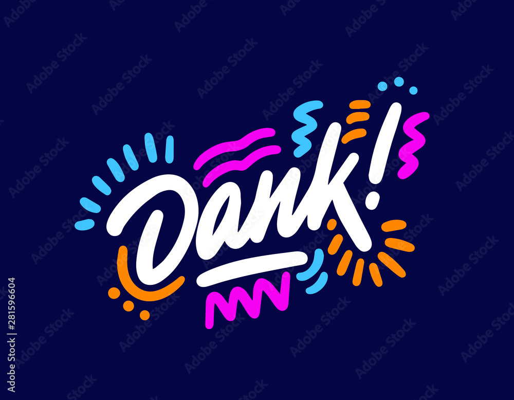 hand drawn lettering Dank. Elegant modern handwritten calligraphy with ...