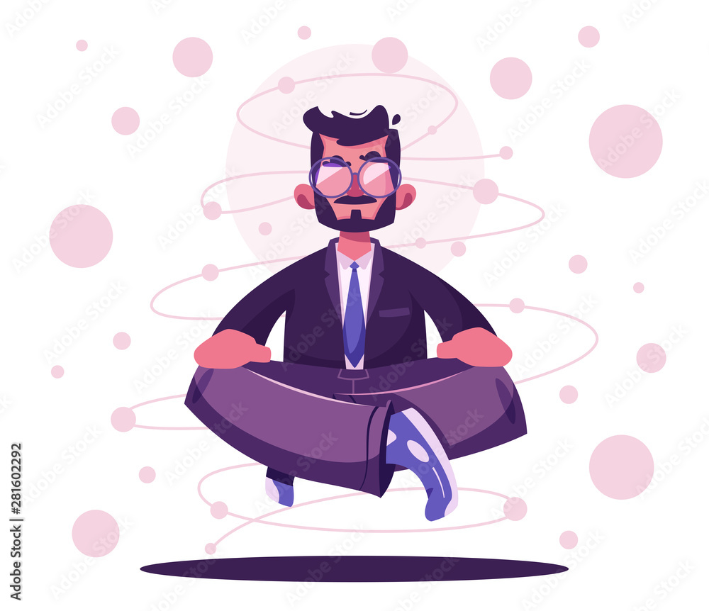 Meditation health benefits for body, mind and emotions. Cartoon vector ...