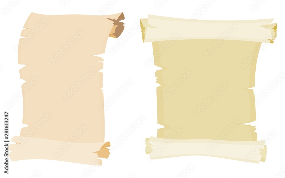 parchment collection cartoon style drawing vector Stock Vector | Adobe ...