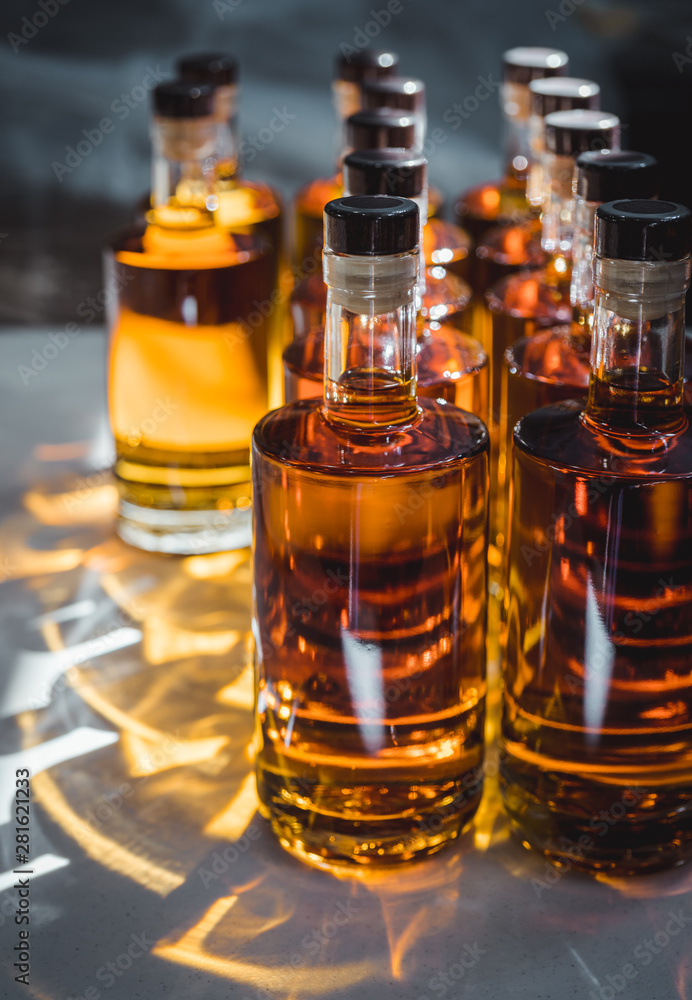 Small liquor production based on maple syrup. Multitude of pure alcohol ...