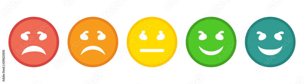 Feedback rating scale of emoticons Stock Vector | Adobe Stock