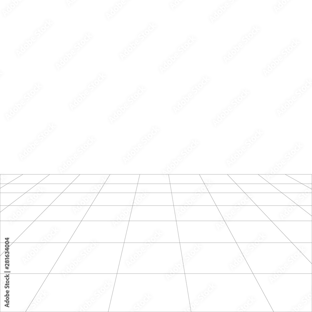 Vector background with floor cells. 3d abstract grid backdrop Stock ...