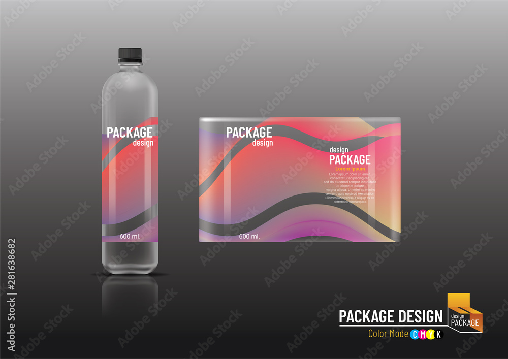 Labels & Plastic bottle, package design template, mock up-Vector ...