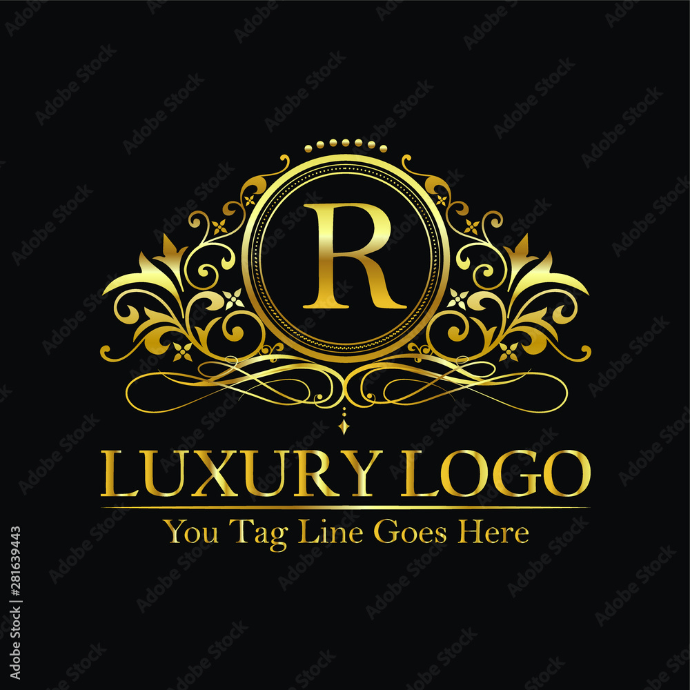 luxury floral logo Stock Vector | Adobe Stock