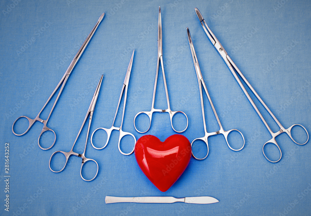 surgical instruments and tools including scalpels, forceps and Stock ...