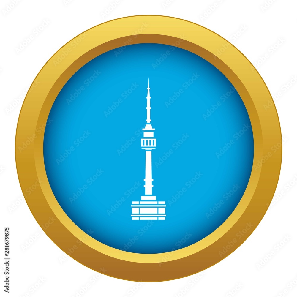 Namsan tower in Seoul icon blue vector isolated on white background for ...