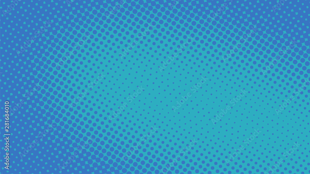 Blue pop art background with dots design, abstract vector illustration ...