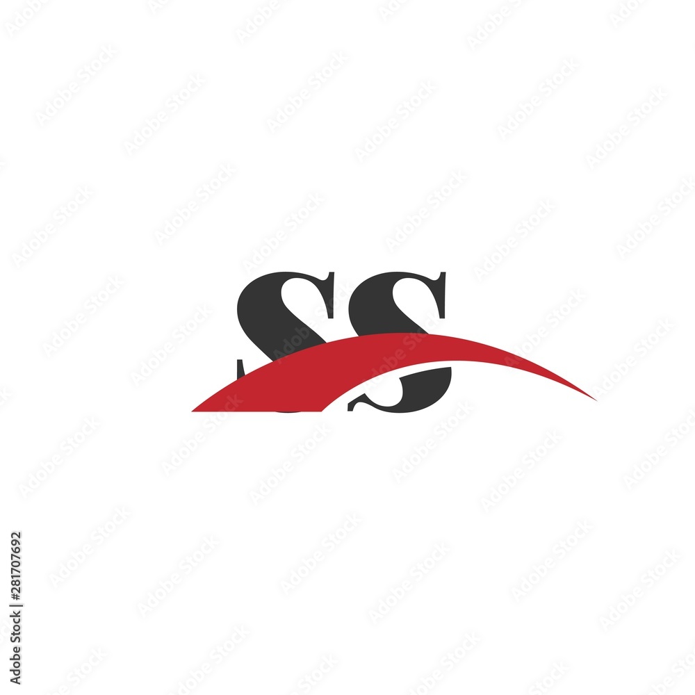Initial Letter SS Swoosh Logo Red and Black Stock Vector | Adobe Stock