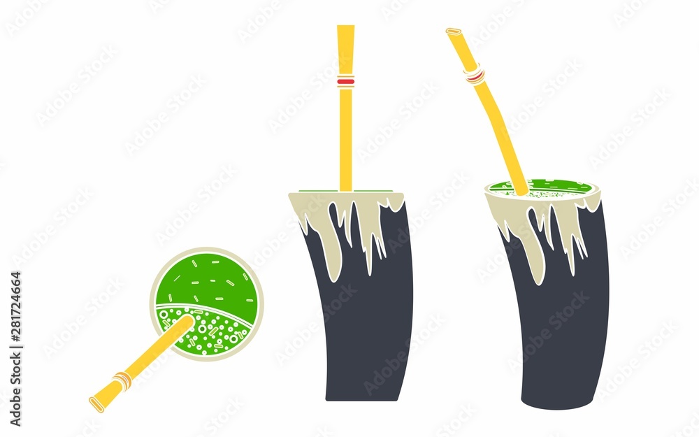 Cuia with Yerba mate. Traditional symbol of Gaucho Stock Vector | Adobe ...