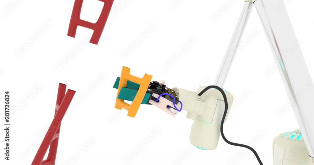 Robot arm building DNA structure CRISPR concept gene editing robotic ...