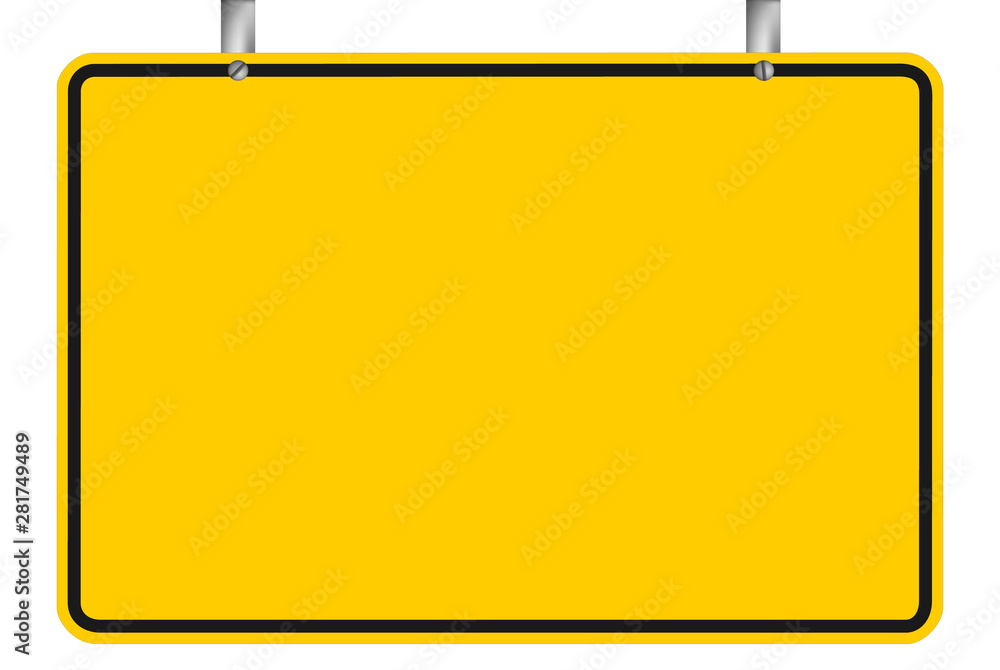 blank yellow road sign isolated on white Stock Vector | Adobe Stock