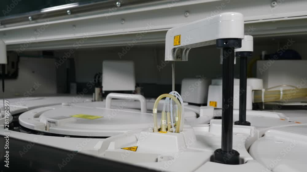 Health concept. Professional medical device does human blood analysis ...