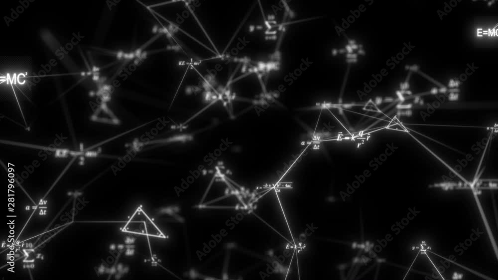 Maths formulas with motion blur effect. Symbol of mathematical ...