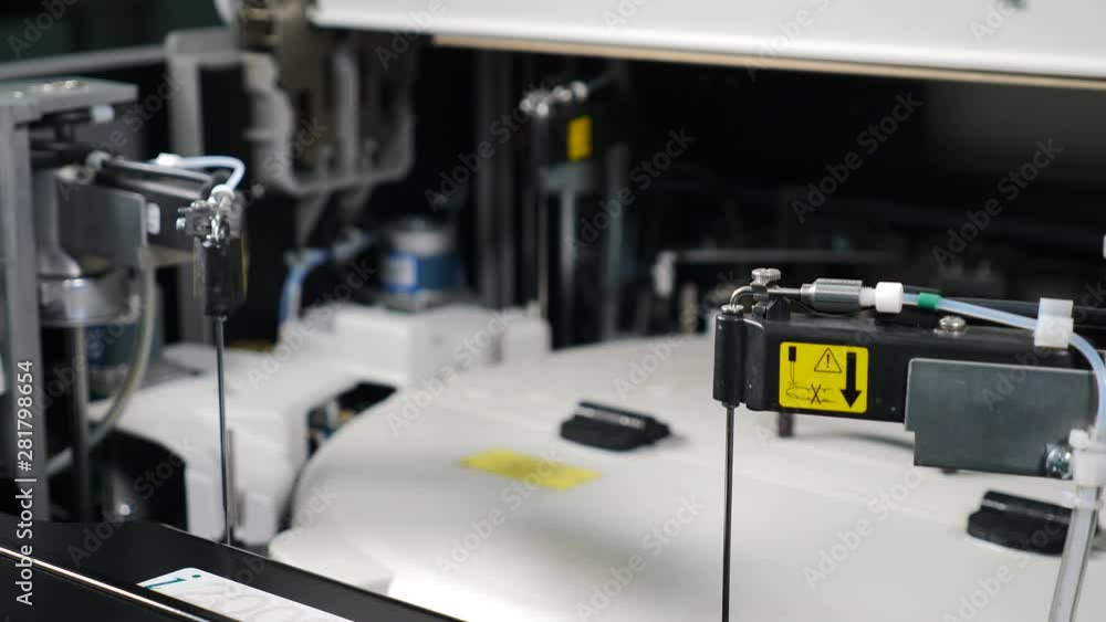 Healthcare concept. Professional medical device does human blood ...