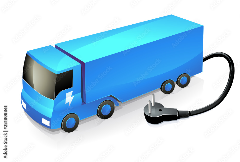 Camion électrique Stock Vector | Adobe Stock