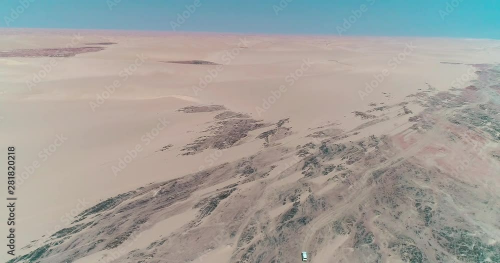 Arial birds eye view of the magnificent Namibian Skeleton Coast ...