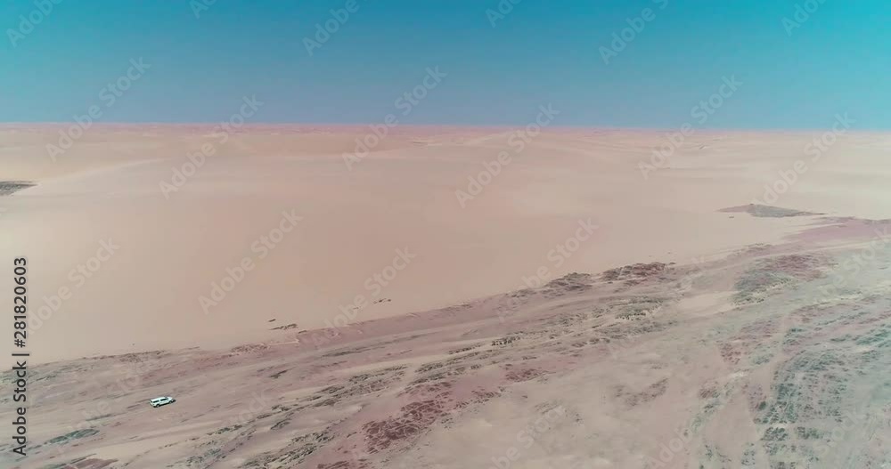Arial birds eye view of the magnificent Namibian Skeleton Coast ...