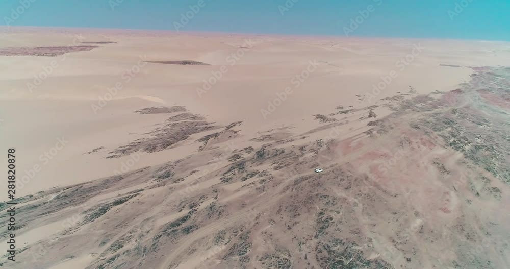 Arial birds eye view of the magnificent Namibian Skeleton Coast ...